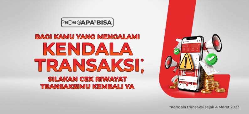 Kendala transaksi sejak 4 Maret 2023