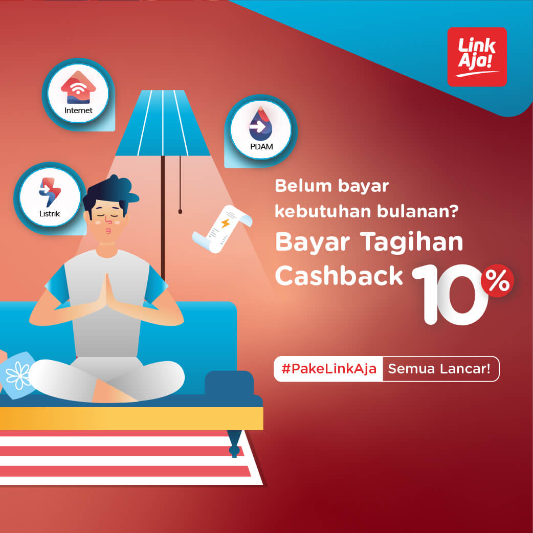 Bayar Tagihan Kebutuhan Bulanan Cashback 10% | LinkAja