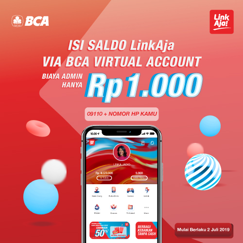 Informasi Biaya Admin Top Up via BCA Virtual Account | LinkAja