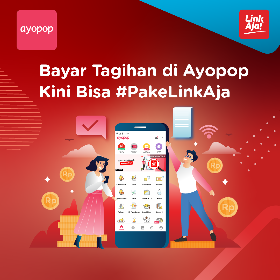 Kini Transaksi di Aplikasi Ayopop Bisa Pake LinkAja